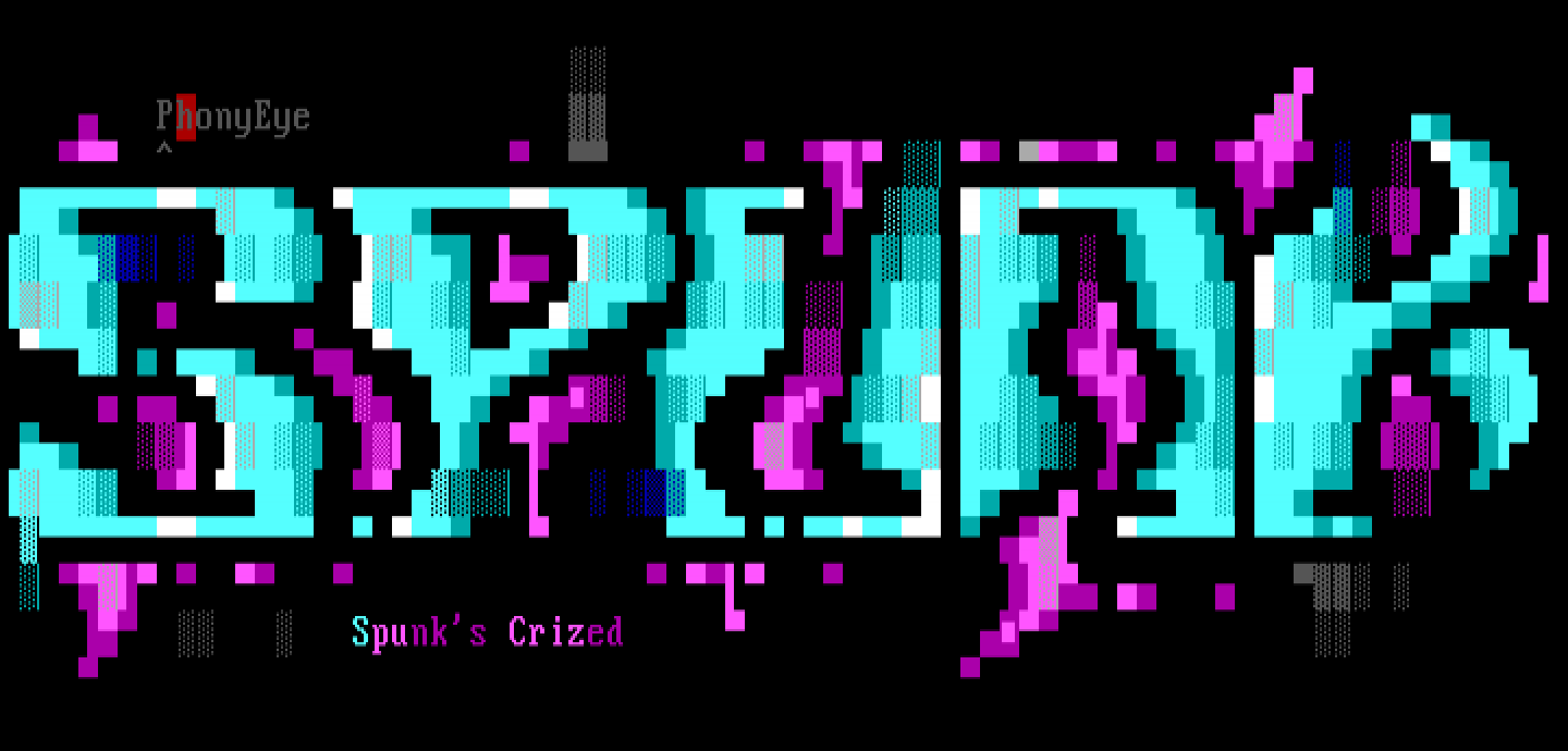 1997/ciapak42/PE!SPUNK.LGO - spunk logo by PhonyEye